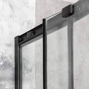 Novoterm Čtvrtkruhový sprchový kout NV-Aruba BL 80 SV, černý/transparent + vanička bílá