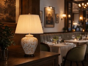 Stolní lampa Elstead Leaves 62 cm 1x E27 Zlatá bílá