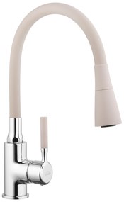 Invena Hula, vysoká dřezová baterie 2-funkční, béžová-chromová, INV-BZ-85-L03-L