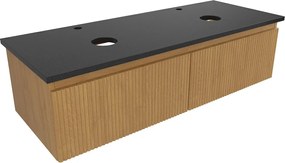 Koupelnová skříňka s krycí deskou SAT Evolution 118x30x44,5 cm dub medový mat SATEVO120DMZ