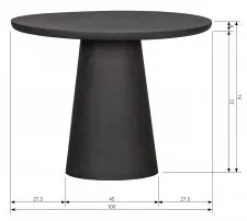 Jídelní stůl zahradní DAMON WOOOD 76XØ100,betonový vzhled hnědý DEEEKHOORN 373343-B
