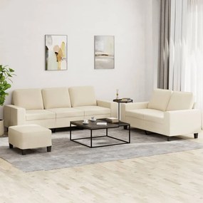 3dílná sedací souprava krémová textil 3201908