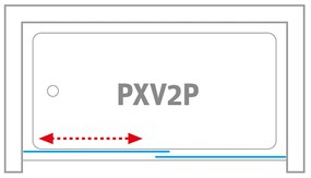 Vanová zástěna s posuvnými dveřmi PXV2(L/P) 1580–1630 600 Transparent Brillant Pravá PXV2P /1600 451-160000P-00-02