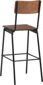 vidaXL Barové židle 6 ks masivní překližka a ocel [3054563] Barva: Hnědá