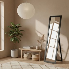 Stojací zrcadlo HAVLYS černé, 127 x 37 cm