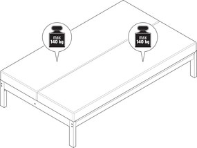 Tchibo - Zahradní lavice 2 v 1 – dvojité lehátko - barva: šedá