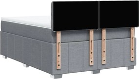Box spring postel s matrací světle šedá 140 x 190 cm textil 3287070