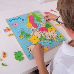 Bigjigs Toys Dřevěné puzzle mapa Evropy / 25 dílků / od 3 let
