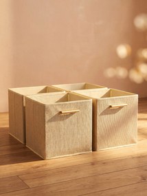 Sinsay - Úložný box s pleteným předním dílem - béžová