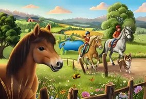 SCHMIDT Puzzle Moje oblíbení koníci / 3x48 dílků / 26,3 x 17,8 cm