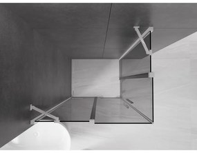 Mexen Velar Duo, sprchový kout s posuvnými dveřmi 100 x 90 cm, 8mm šedé sklo, chromová, 871-100-090-42-01