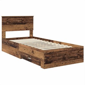 Rám postele s čelo Staré dřevo 90 x 190 cm Kompozitní dřevo 3408315