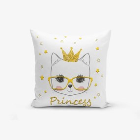 Povlak na polštář s příměsí bavlny Minimalist Cushion Covers Princess Cat Modern, 45 x 45 cm