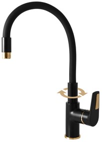 Slezák - RAV Vodovodní baterie dřezová s flexibilním ramínkem COLORADO černá matná/zlato CO319.5/10CMATZ Barva: Černá mat/zlatá, Připojovací hadičky - závit: 1/2"