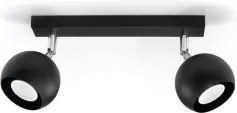 Stropní bodové svítidlo SOLLUX Oculare 2 GU10 2x40W bez zdroje SL.0444 černá