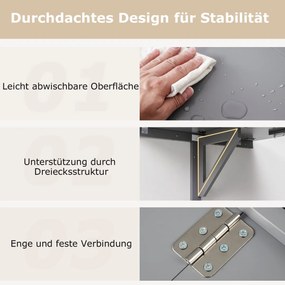 Costway Nástěnný skládací stůl Prostorově úsporný kuchyňský stůl