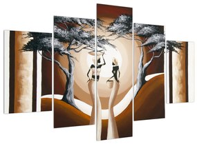 Orientální obraz dvou žen a stromu  (150x105 cm)