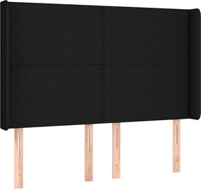 Box spring postel s matrací a LED černá 140x200 cm textil 3138159
