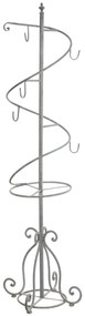 Šedý antik kovový věšák na oblečení ve tvaru spirály s háčky Spine - Ø52*181cm