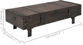 vidaXL Konferenční stolek z masivního dřeva vintage styl 120x55x35 cm [245802]