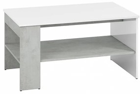 LAMIA 10 konferenční stolek, beton stříbrný/bílá lesk/bílá lesk MDF