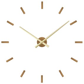 VLAHA Dubové nalepovací hodiny MINIMAL vyrobené v Čechách se zlatými ručkami VCT1040