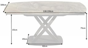 Jídelní stůl Inception 130-190cm tmavě mramorový vzhled/41451