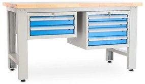 Dílenský stůl Solid OAK-24, 150 cm, 2 závěsné boxy, dub