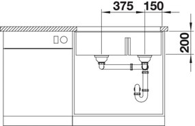 BLANCO GmbH + Co KG Blanco SUBLINE 430/270 U InFino Silgranit černá bez táhla