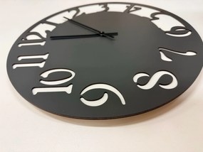 dřevo života Nástěnné hodiny CLOCK Zvolte barvu dekoru: Antracit-Černá, Velikost hodin: 60x60, Barva ručiček: Černé