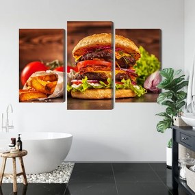 Vícedílný obraz Domácí Hamburger Nedostatek Nedostatek Přírodní plátno 150x100