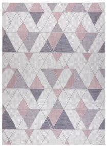 Dywany Łuszczów Kusový koberec Sion Sisal Triangles B3006A ecru/pink – na ven i na doma - 160x220 cm
