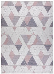 Dywany Łuszczów, Kusový koberec Sion Sisal Triangles B3006A ecru/pink – na ven i na doma, 80x150, růžová, chodba / předsíň