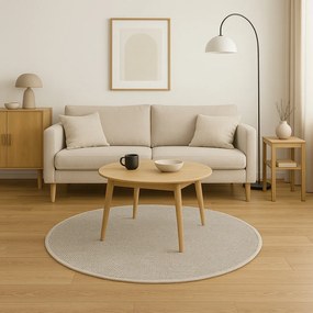 Timzo, Kusový koberec Nature cream kruh, 80x80 (průměr) kruh, béžová, chodba / předsíň