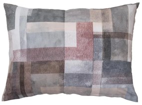SCANquilt povlak SATÉN PLUS art geo béžovovínová 50 x 70 cm