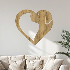 dřevo života Dřevěný obraz PSÍ LÁSKA Zvolte rozměr (cm): 60x57, Zvolte barvu dekoru: Dub zlatý