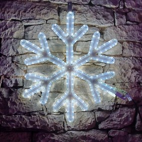 Easy Fix 2D LED světelná vločka VII., Ø 66 cm, ledově bílá s FLASH, závěsný, 3D tisk, IP67