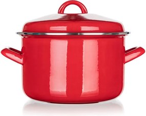 Smaltovaný hrnec s poklicí Red MILTON 3,4 l