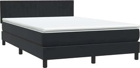 Box spring postel s matrací a LED černá 160x210 cm samet 3317081