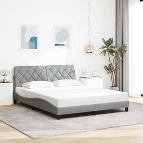Rám postele s LED bez matrace Světle šedá 160x200 cm Látka 3310678
