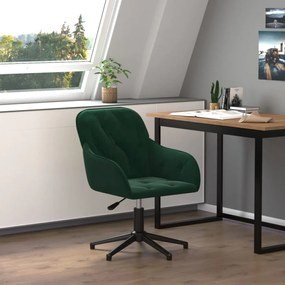 Otočná kancelářská židle tmavě zelená samet - Default Title