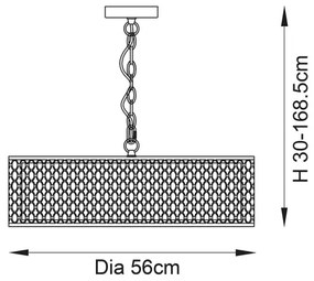 Endon 81969 - Lustr na řetězu CORDERO 3xE27/10W/230V matný chrom