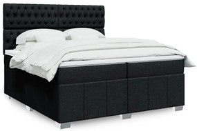 Box spring postel s matrací černá 200x200 cm textil 3291784