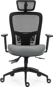 Ergonomická kancelářská židle MERTON - šedá síťovina