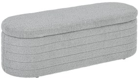 HOMCOM Lavice do ložnice, s úložným prostorem, dřevěné nohy, vysoká stabilita, plyšové rouno, nosnost 120 kg, 116 x 41 x 40,5 cm, světle šedá | Aosom