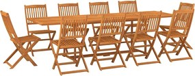 11dílný zahradní jídelní set 280x90x75cm masivní akáciové dřevo 3086992