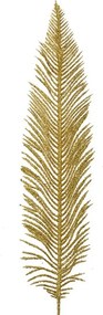 Vánoční zlatá umělá třpytivá dekorace palmový list - 7*1*45 cm