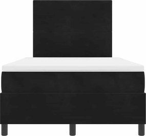 Postel s boxspringem s čelo Černý 120 x 190 cm samet 3339820