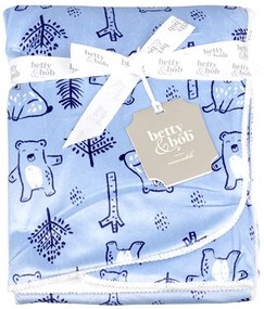 Vesna | Dětská deka beránek Medvídci modrá 75 x 100 cm