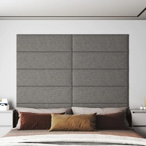 Nástěnné panely 12 ks světle šedé 90 x 30 cm textil 3,24 m²